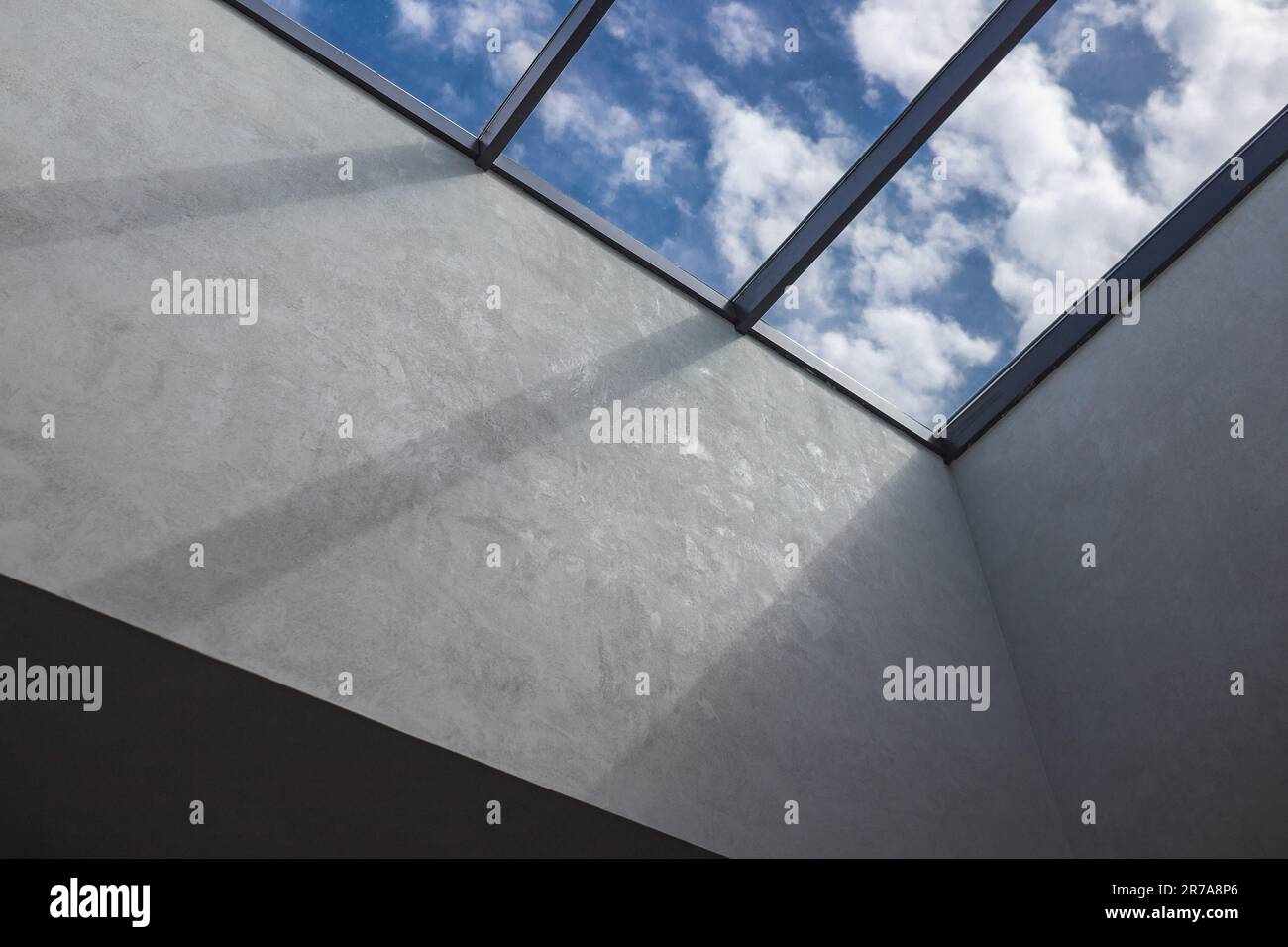 The second light in the interior, a window on the ceiling with a cloudy ...