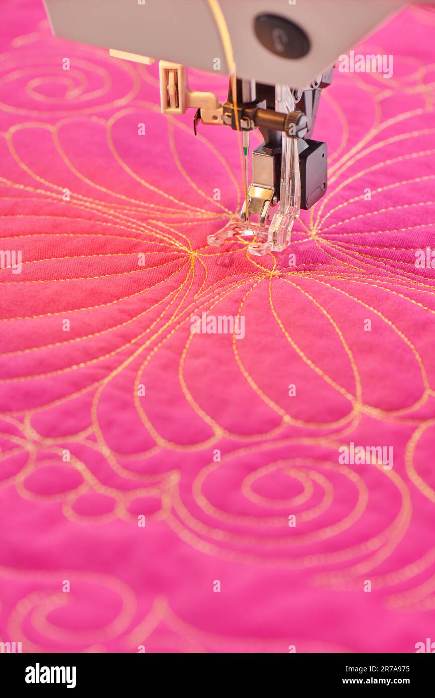 Process quilting with an electric sewing machine by using a free-motion ...