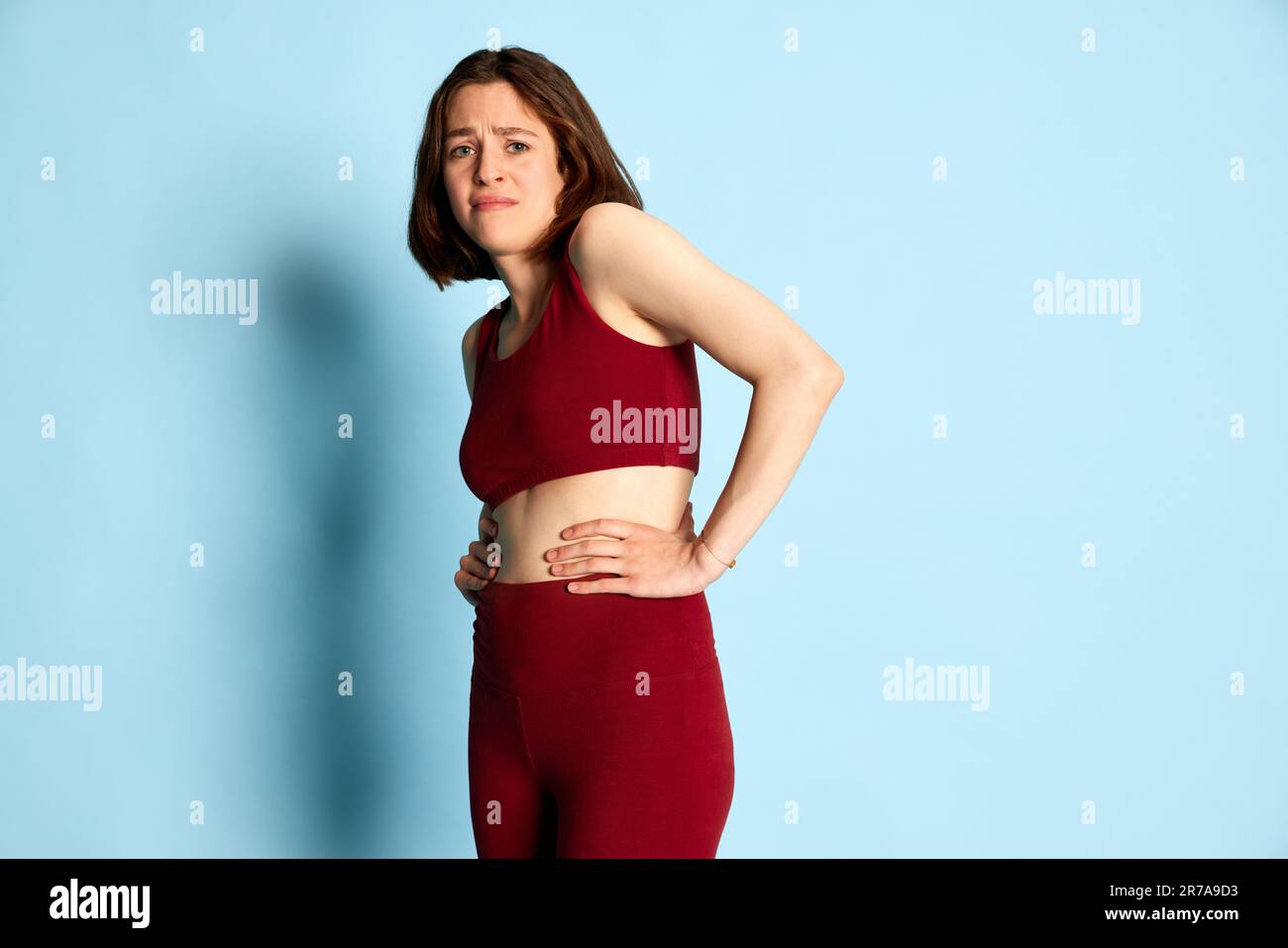 Look of misunderstanding. Young woman expressing emotions of disconnect ...