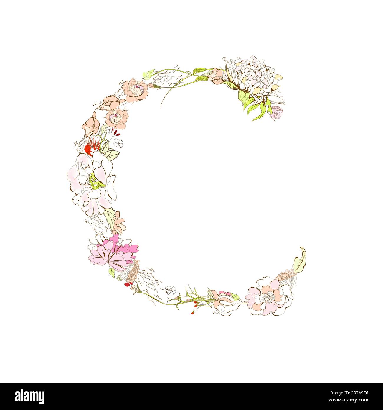 Spring floral font, Letter C Stock Vector Image & Art - Alamy
