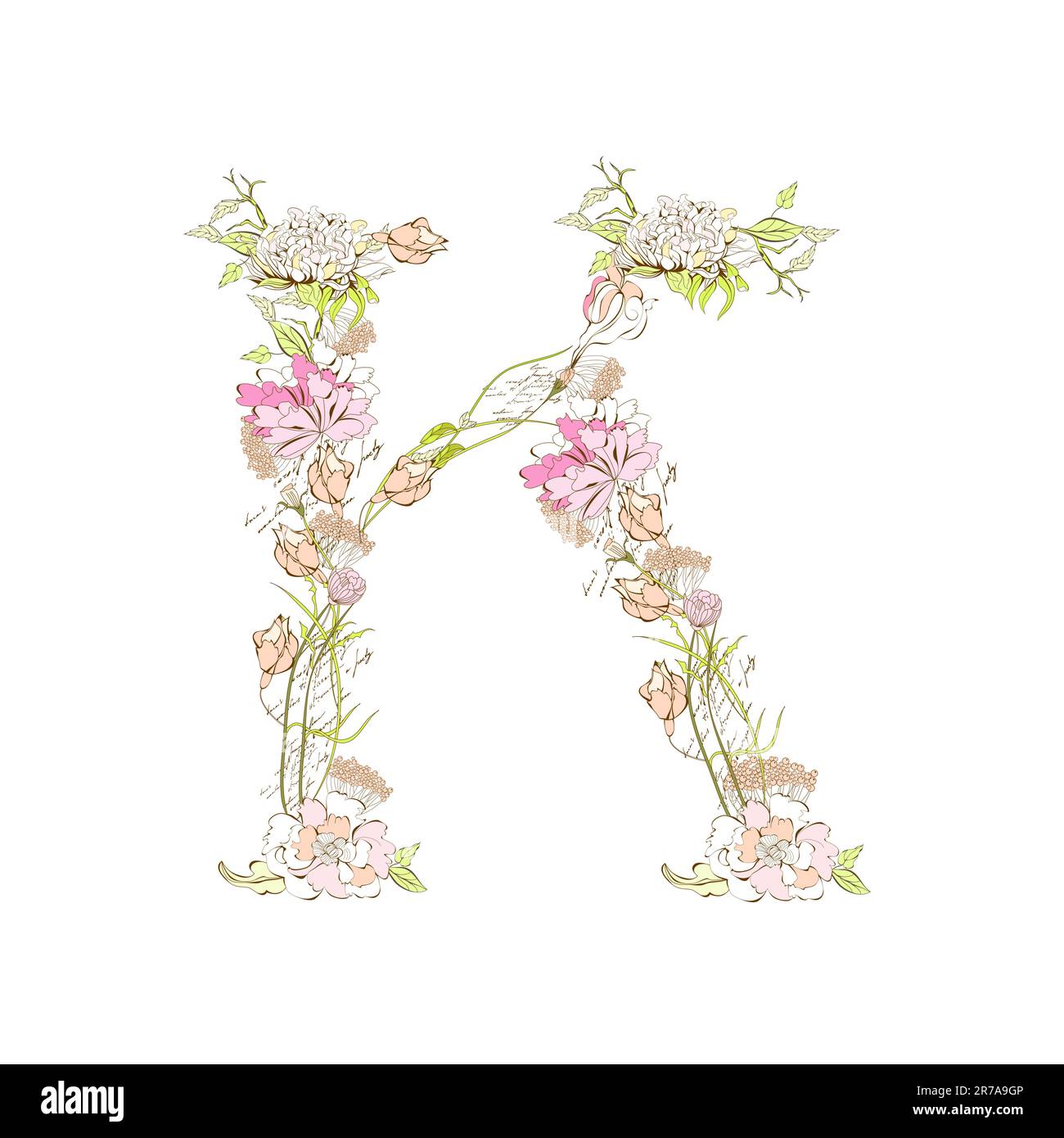 Spring floral font, Letter K Stock Vector Image & Art - Alamy
