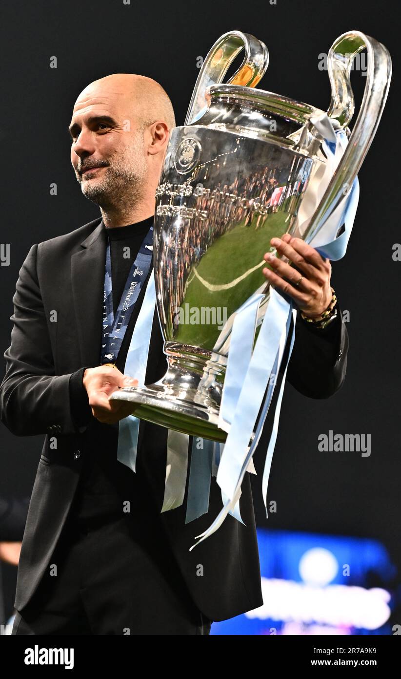 ISTANBUL, TURKEY - JUNE 10: manager Pep Guardiola of Manchester City ...