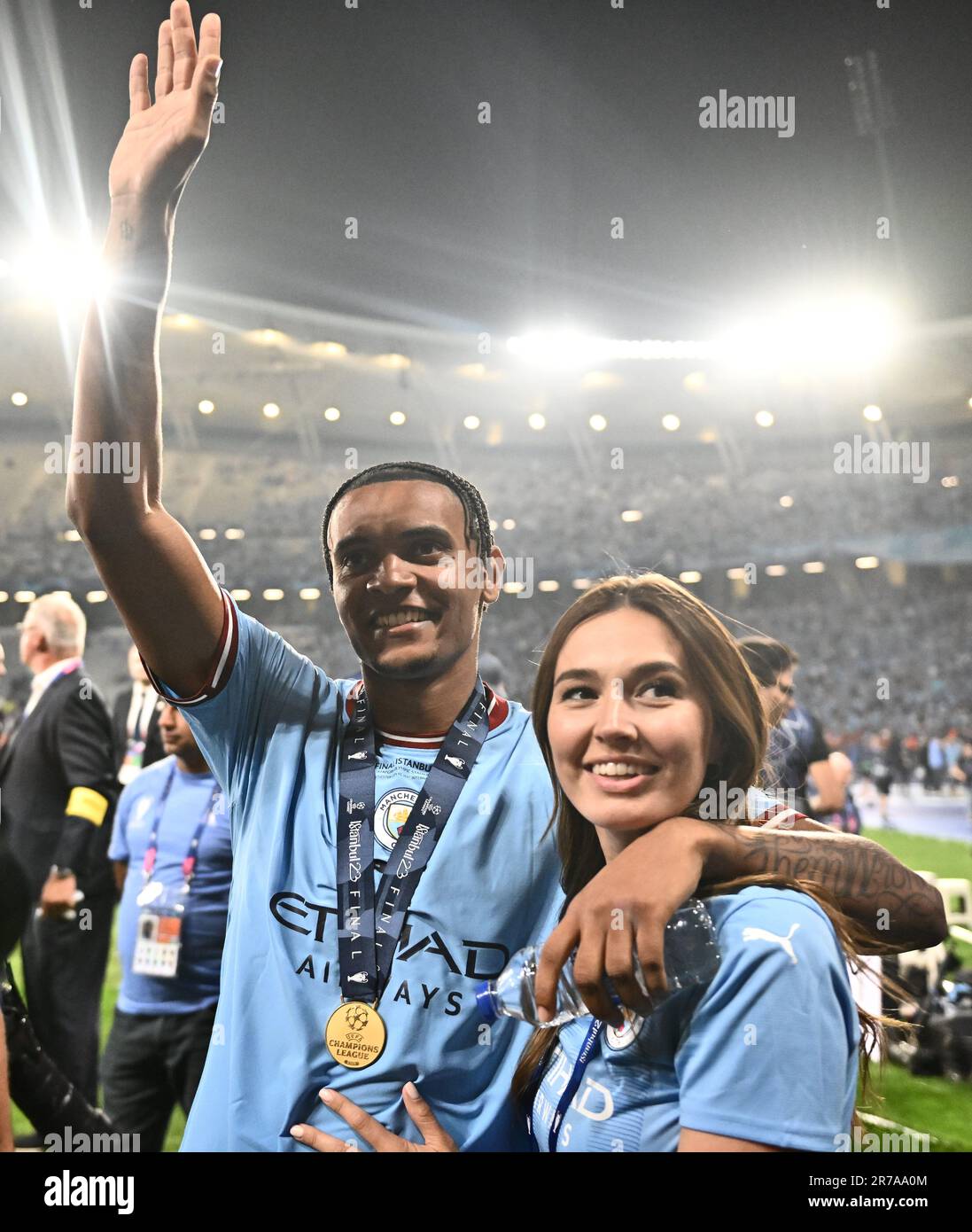 ISTANBUL, TURKEY - JUNE 10: Manchester City player Rodri celebrate with ...