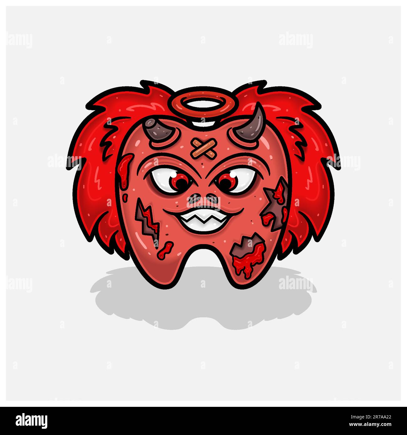 Evil Tooth Fairy Character Cartoon. With Simple Gradients. Vectors and ...