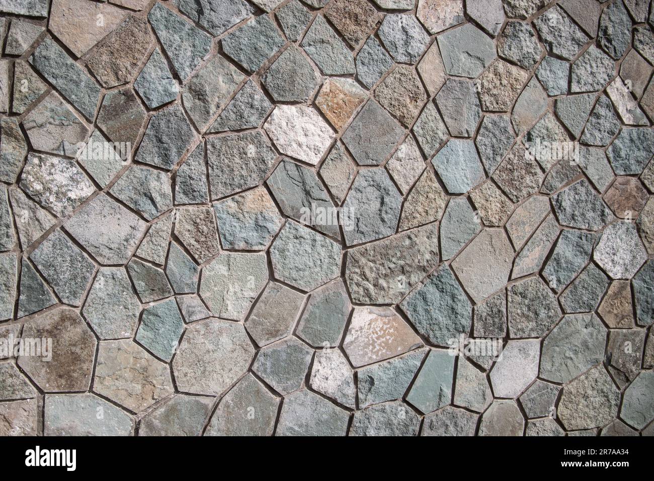 The facade wall of the basement is neatly finished with natural stone ...