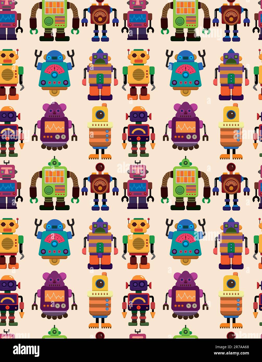 seamless Robot pattern Stock Vector Image & Art - Alamy