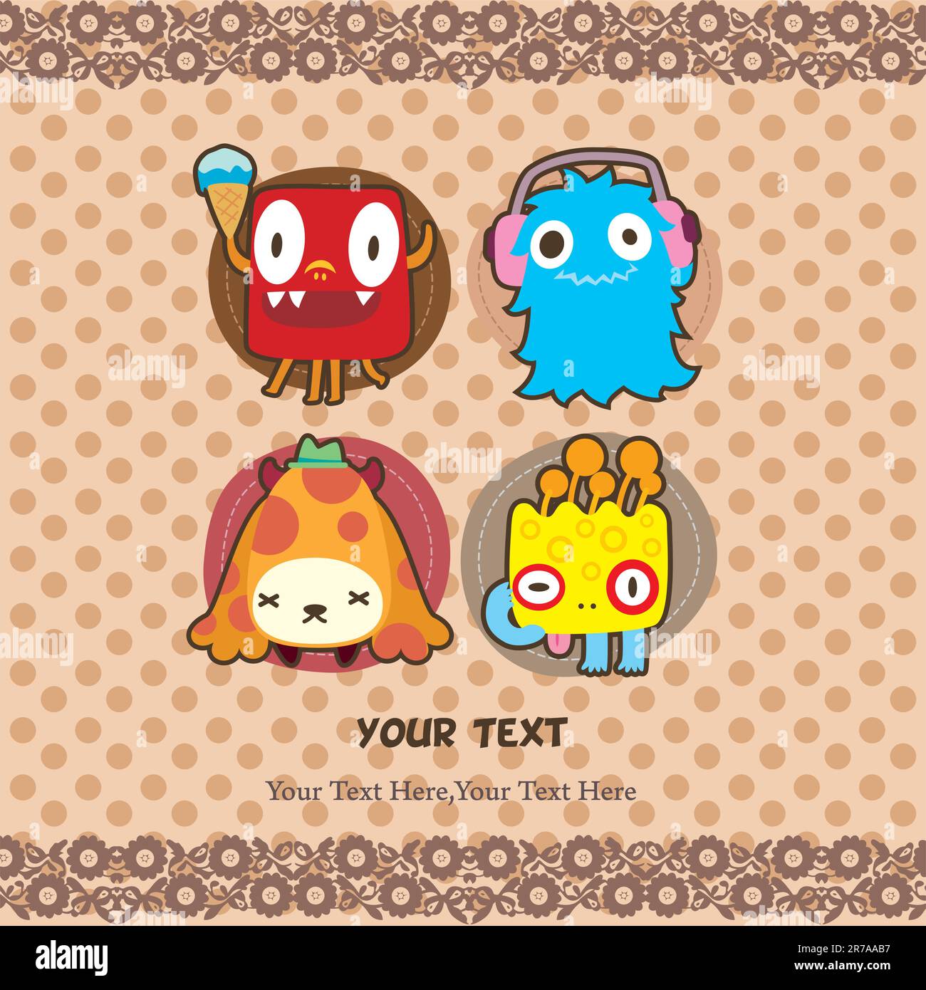 cartoon monster card Stock Vector Image & Art - Alamy