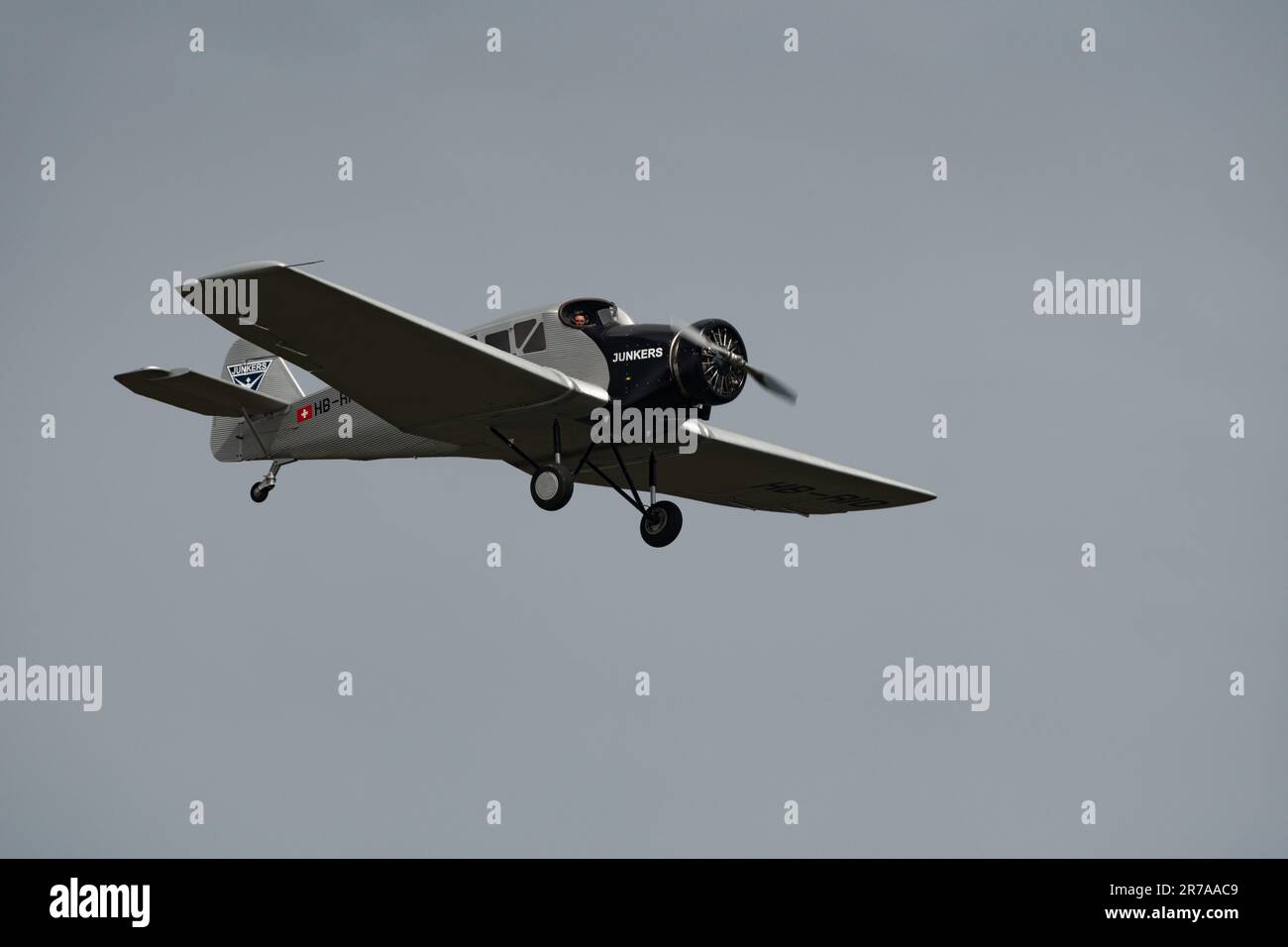 Rhine Valley, Saint Gallen, Switzerland, May 20, 2023 HB-RIO Junkers ...