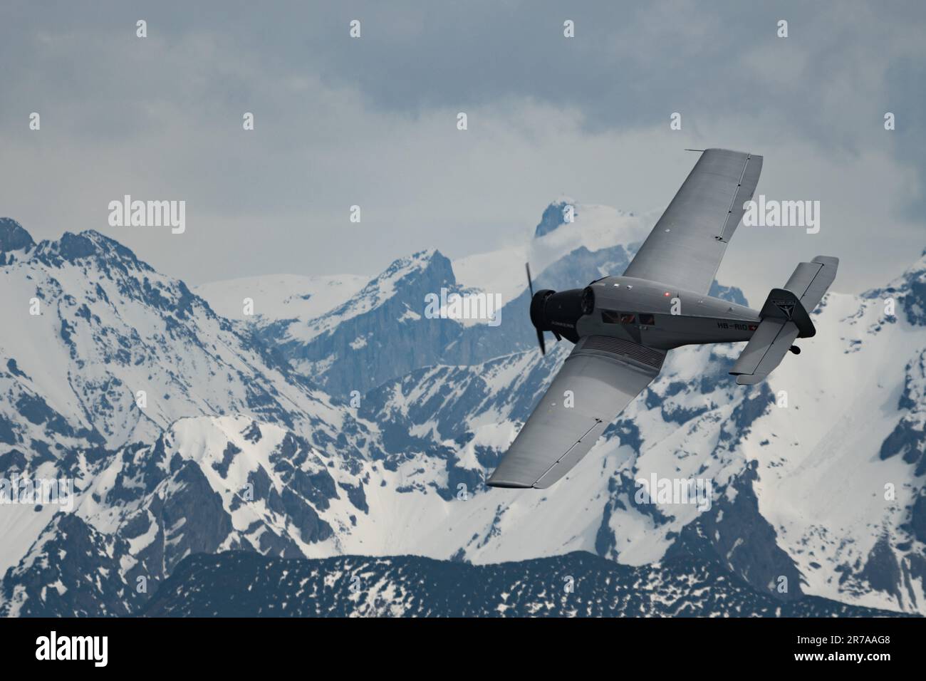 Rhine Valley, Saint Gallen, Switzerland, May 20, 2023 HB-RIO Junkers ...