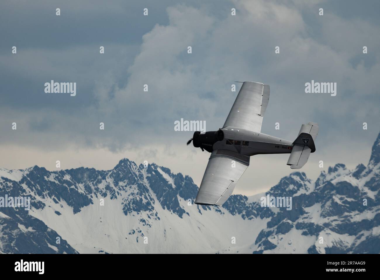 Rhine Valley, Saint Gallen, Switzerland, May 20, 2023 HB-RIO Junkers ...