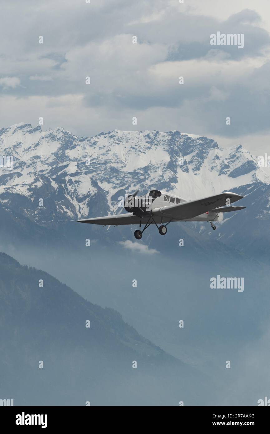 Rhine Valley, Saint Gallen, Switzerland, May 20, 2023 HB-RIO Junkers ...