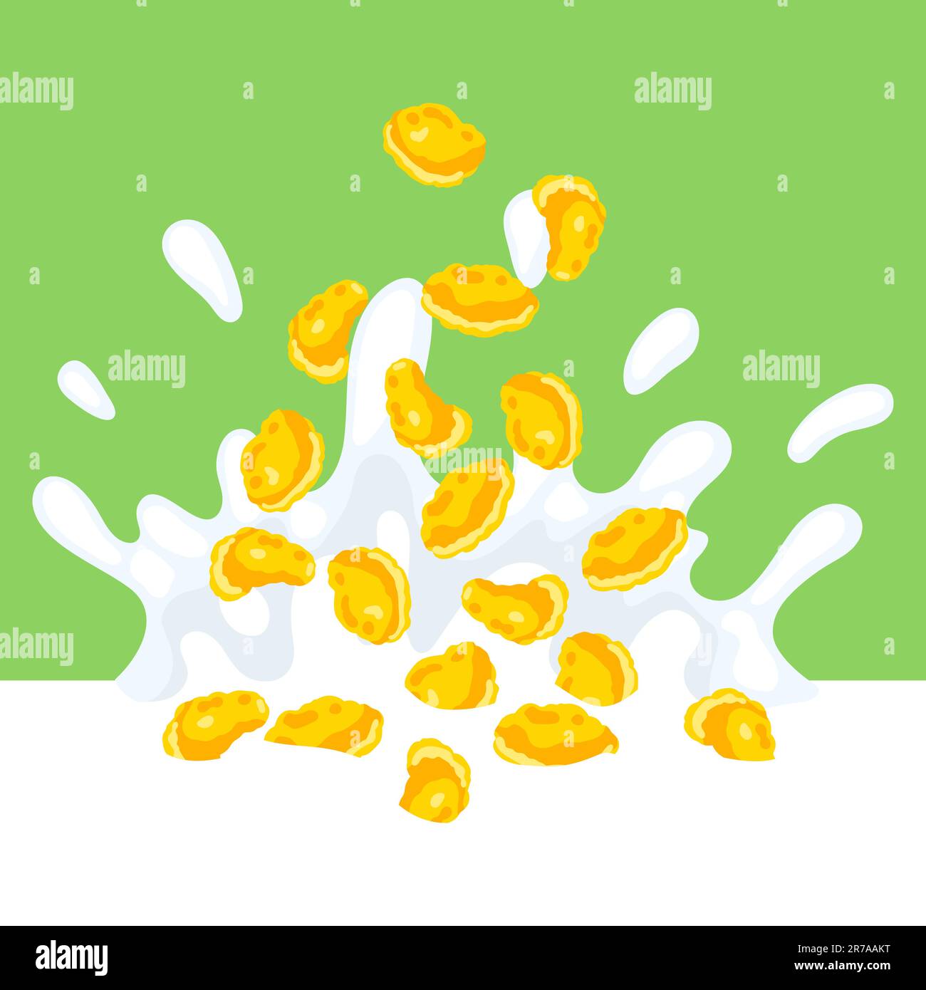 Corn flake cereal milk Stock Vector Images - Alamy