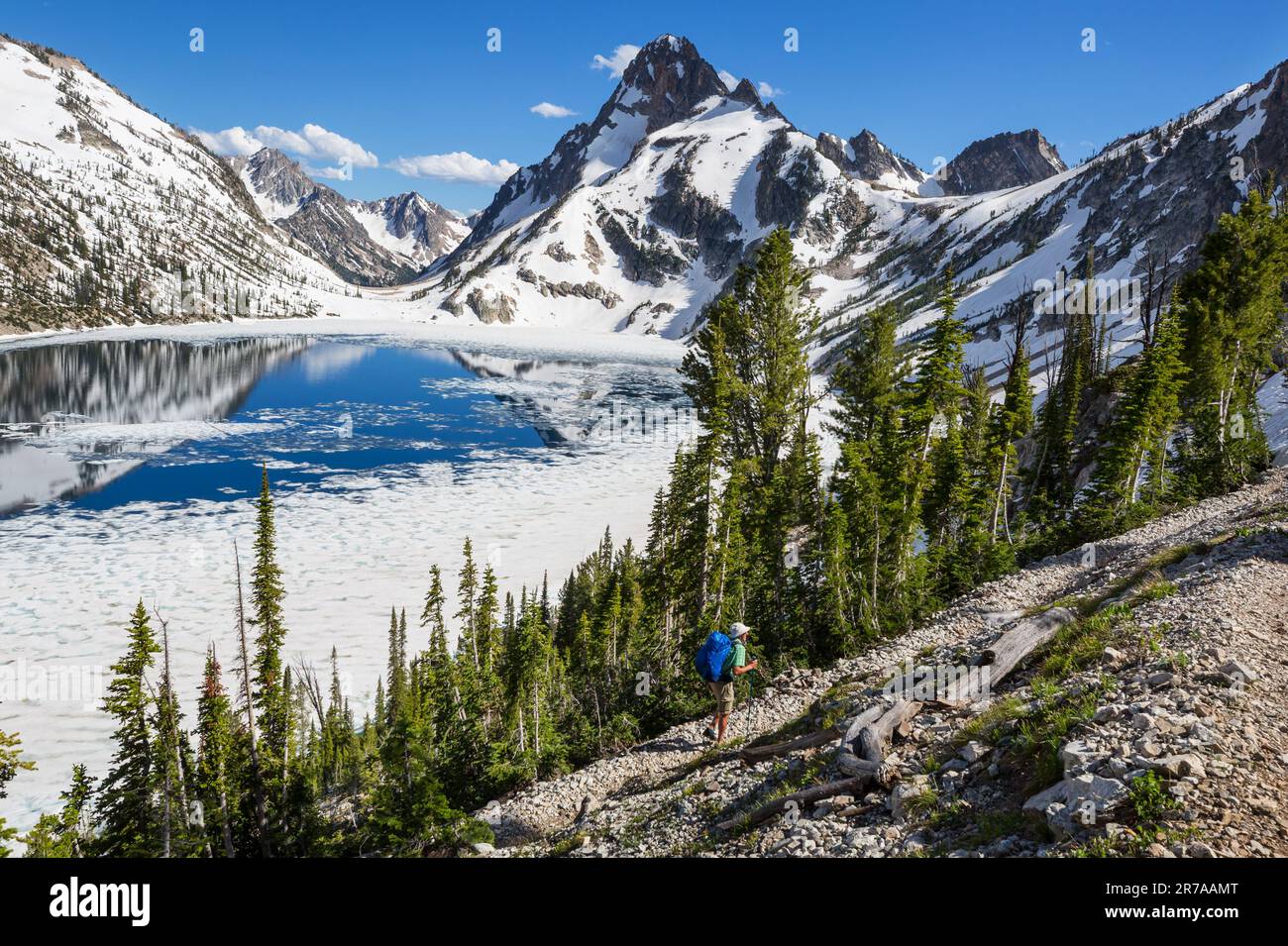 Hiking in the Sawtooth Mountains, Idaho Stock Photo - Alamy