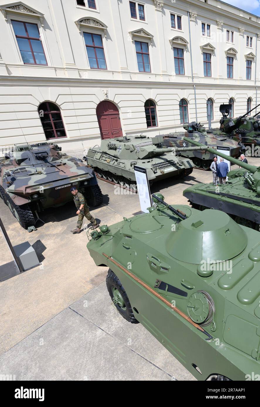 Dresden, Germany. 14th June, 2023. Tanks of the Bundeswehr (l) and ...