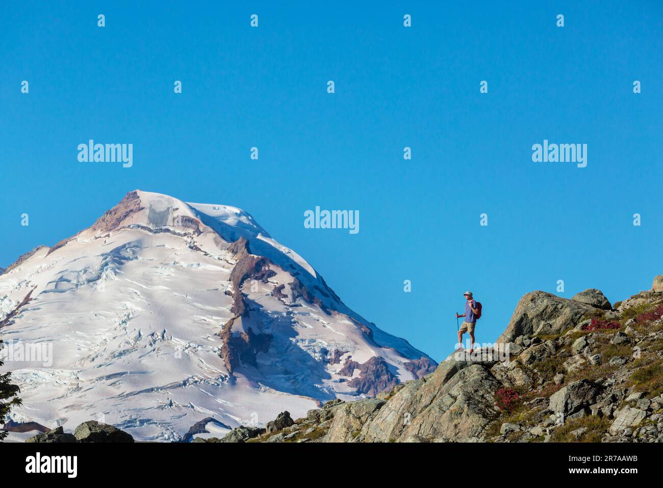 Hike in Mt. Baker recreation area, Washington, USA in early summer ...
