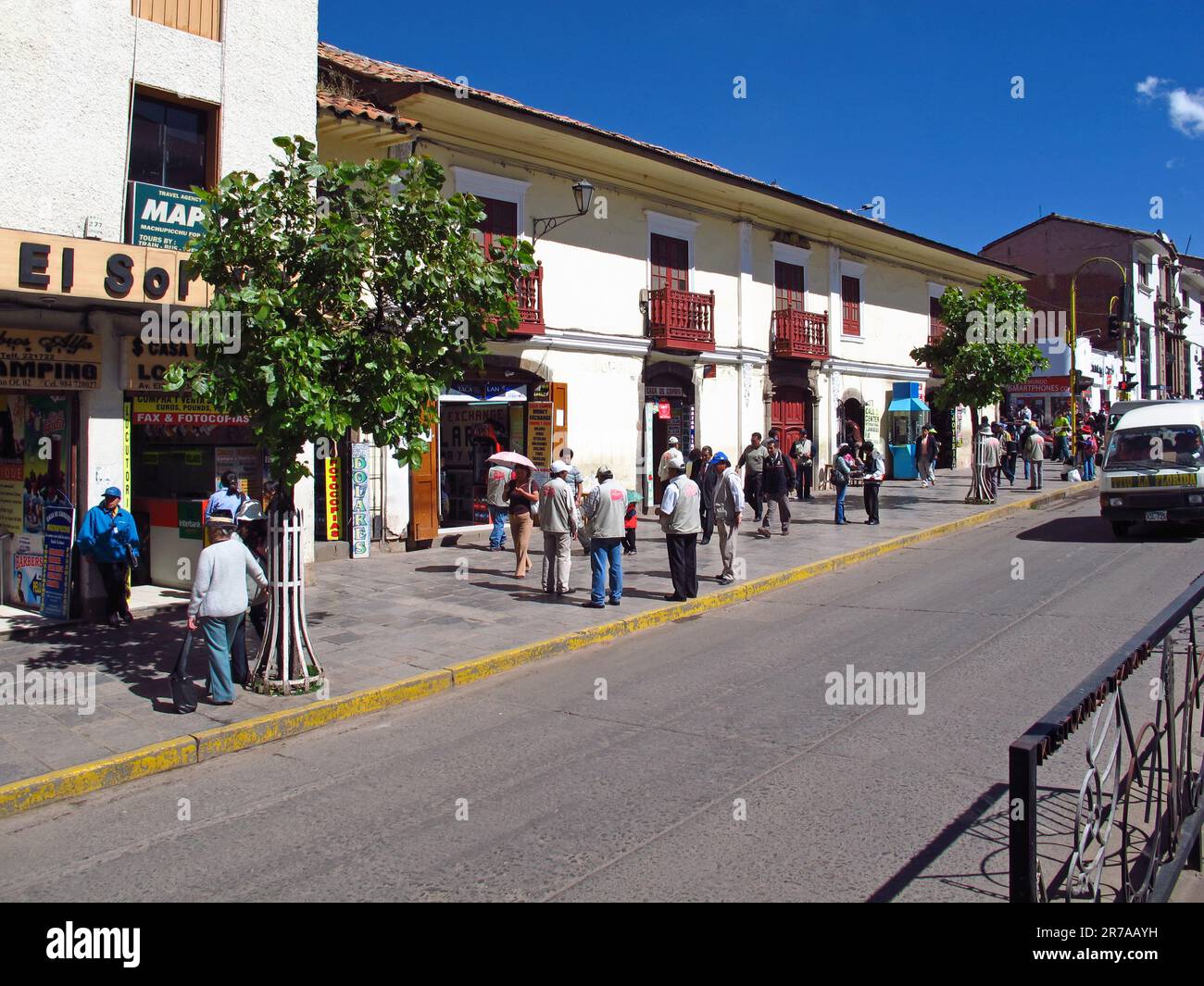 The vintage street in Cusco, Peru Stock Photo - Alamy
