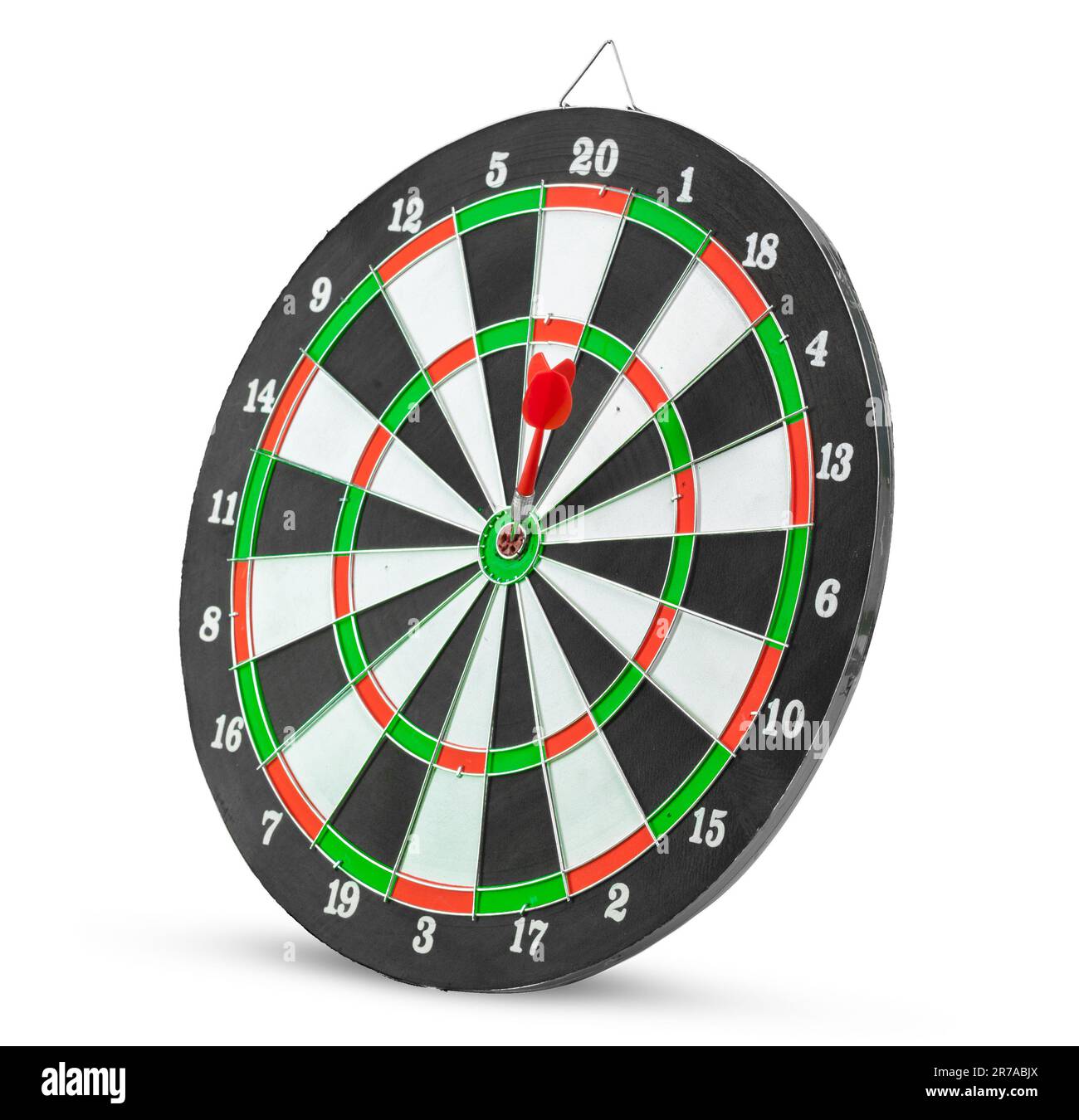 dart arrow hitting in the target center of dartboard Stock Photo - Alamy