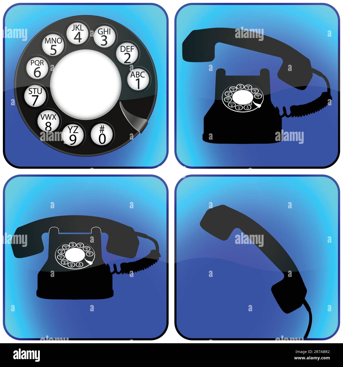 telephone icons collection against white background, abstract vector ...