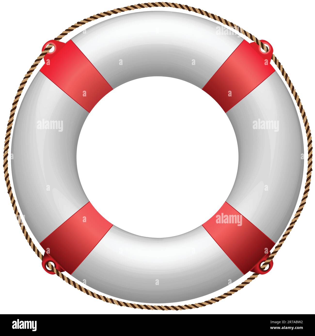 Life Buoy Against White Background Abstract Vector Art Illustration