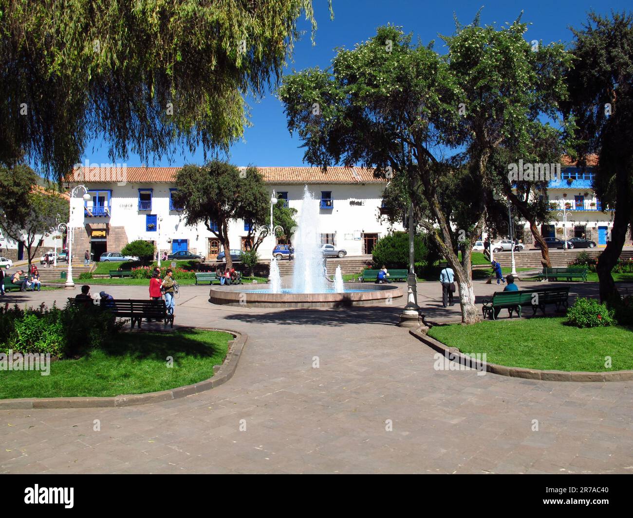 The vintage building in Cusco, Peru Stock Photo - Alamy