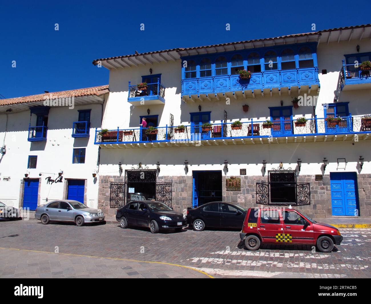 The vintage building in Cusco, Peru Stock Photo - Alamy