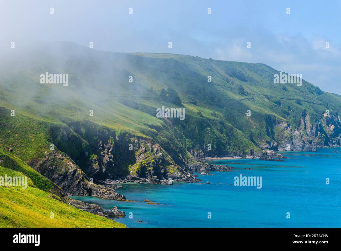 Sea Fret over Cliffs, Start Point Lighthouse, Trinity House and South ...