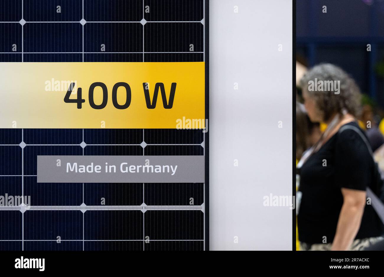 Munich, Germany. 14th June, 2023. Solar modules with the inscription ...