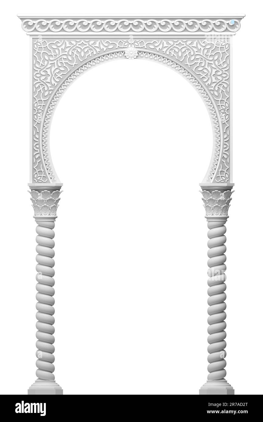 Ornamental carved arch in Indian or Arabic style Stock Photo - Alamy