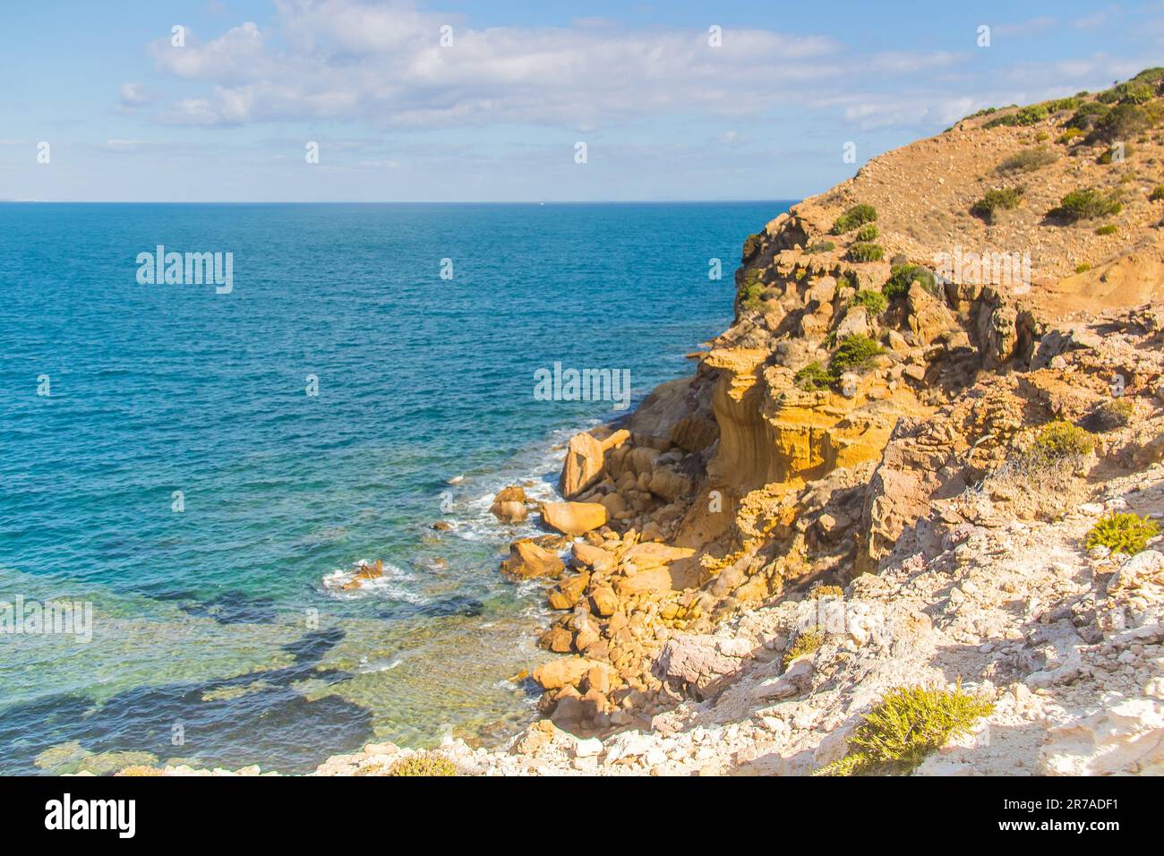 Mountain Cliff View with Ocean Horizon at Cap Fartas in Korbous, North ...