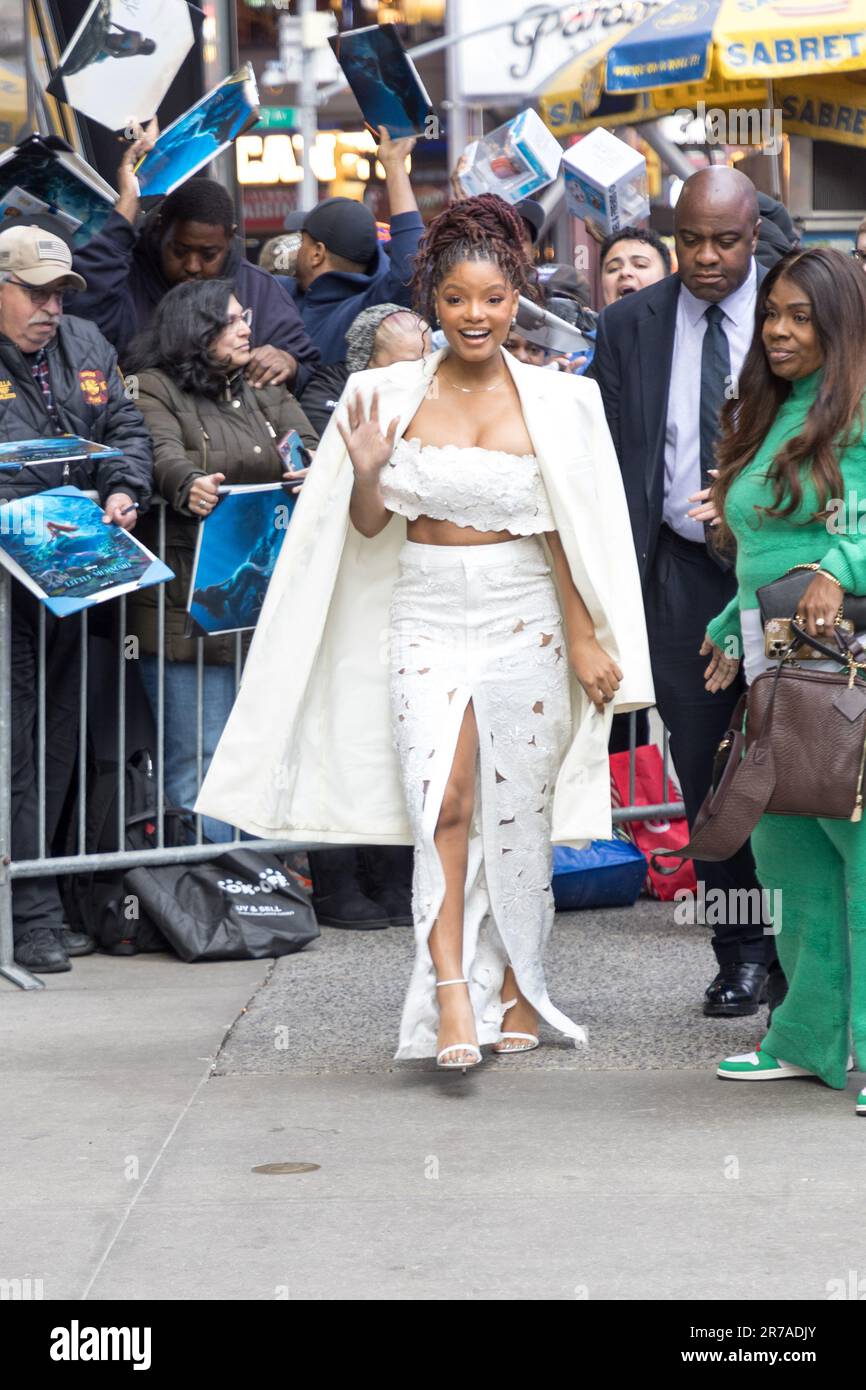 Actress Halle Bailey is seen in the Times Square area in New York in ...