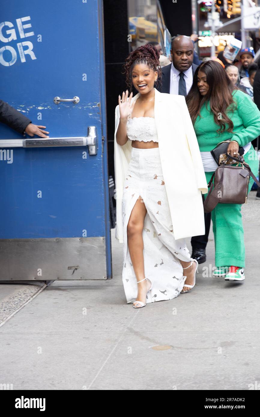 Actress Halle Bailey is seen in the Times Square area in New York in ...