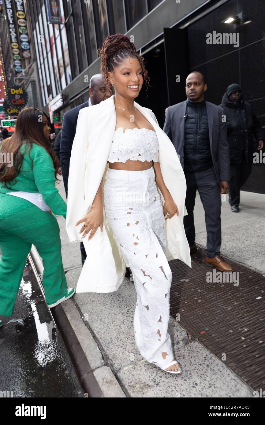 Actress Halle Bailey is seen in the Times Square area in New York in ...