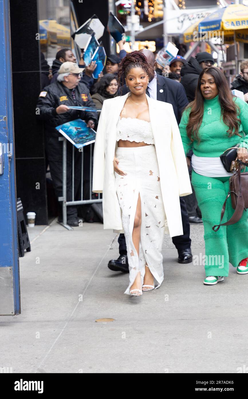 Actress Halle Bailey is seen in the Times Square area in New York in ...