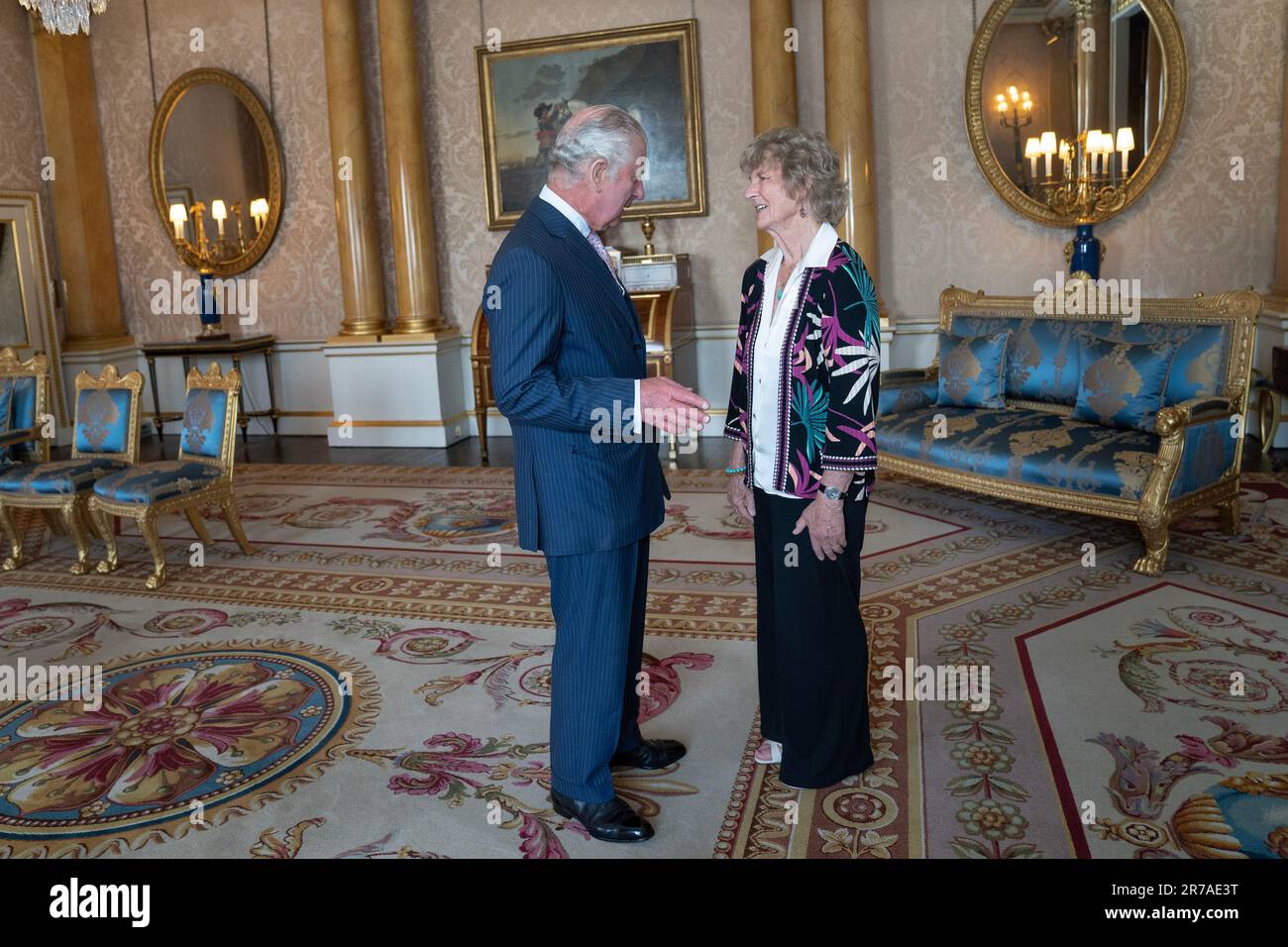 King Charles III receives Ms Sue Leyden, daughter of expedition leader ...