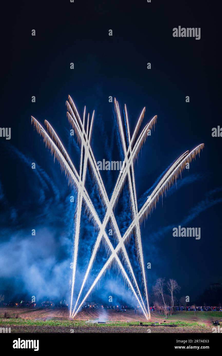 Traditional fireworks and epiphany fireworks in Friuli Stock Photo - Alamy