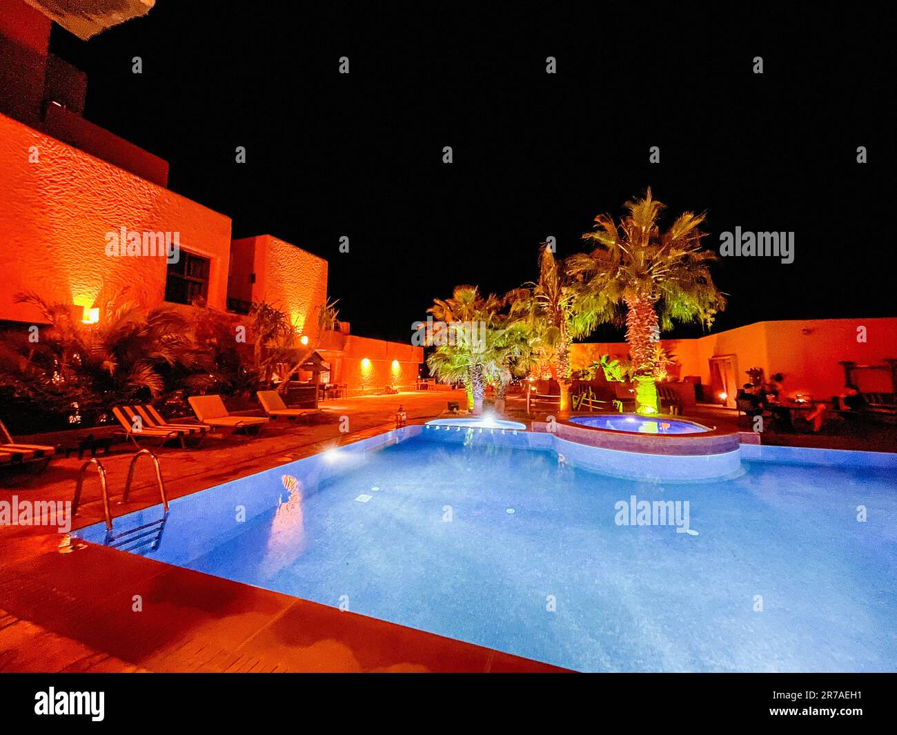 Morocco, Swimming pool in luxury hotel Stock Photo - Alamy