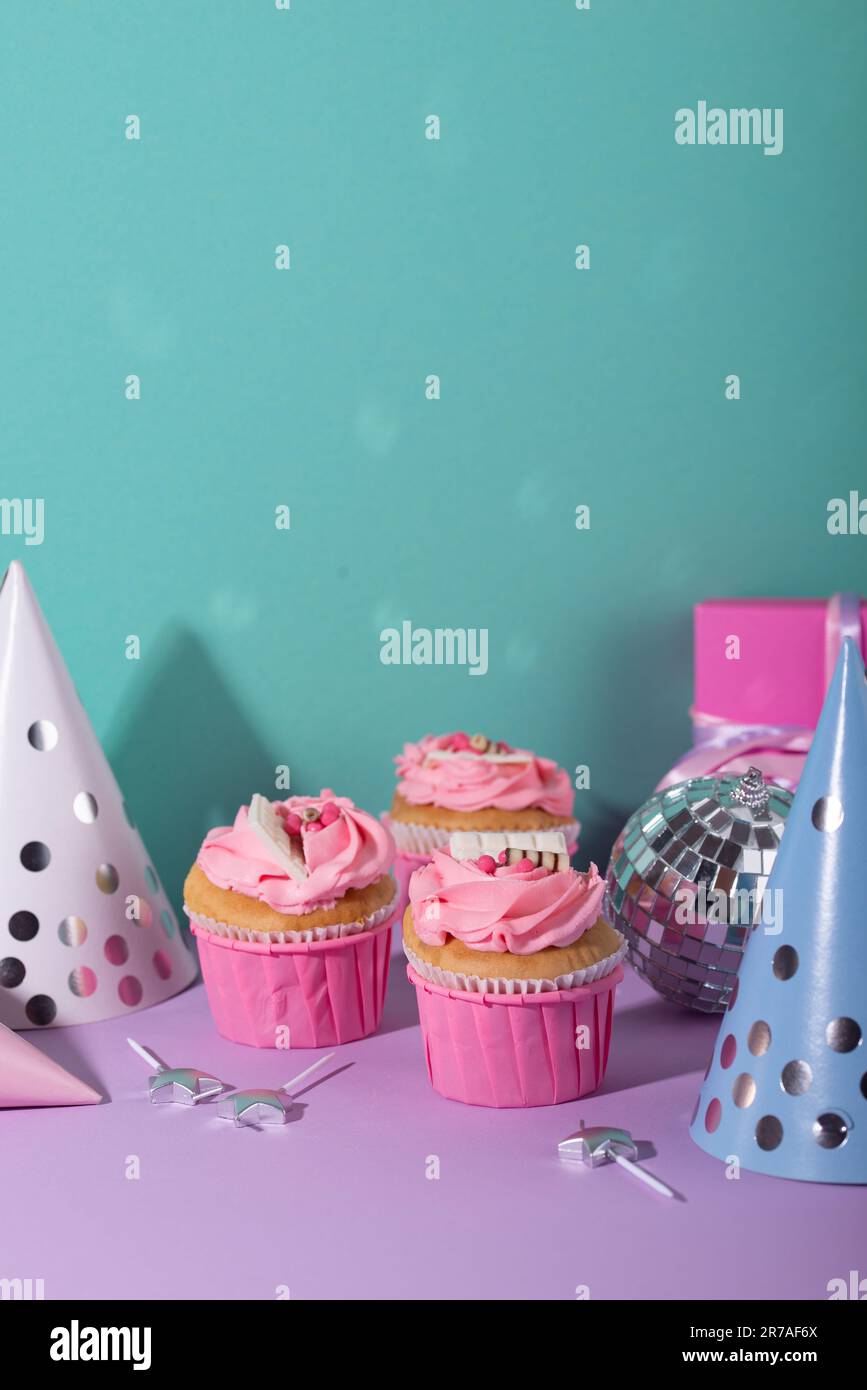 Birthday partry concept with cupcake Stock Photo - Alamy
