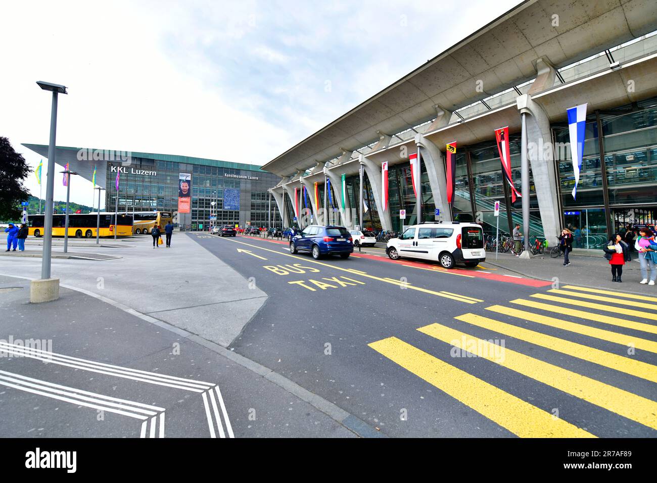 Lucern- May 17 ,2023 : Front views of old railway station gate, Lucern ...