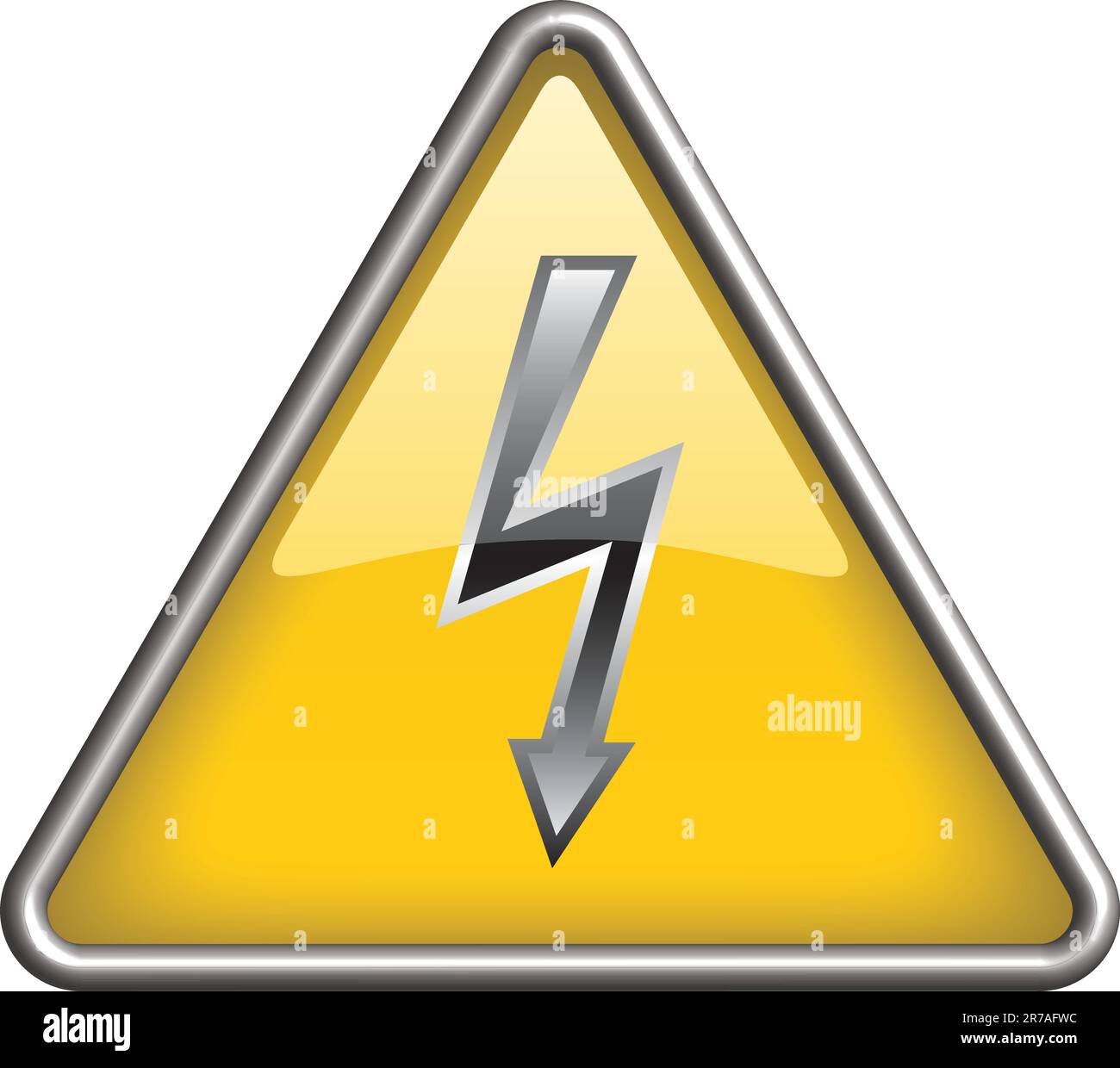 High voltage symbol / icon in yellow 3D triangle Stock Vector Image ...
