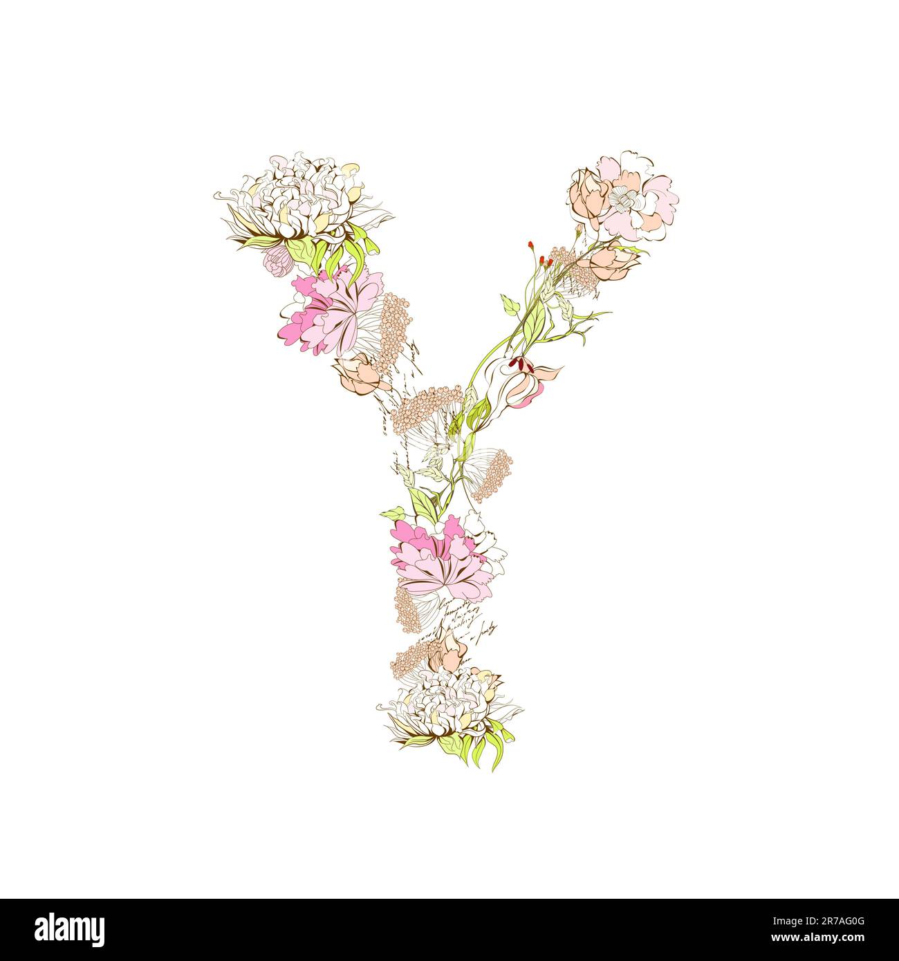 Spring floral font, Letter Y Stock Vector Image & Art - Alamy