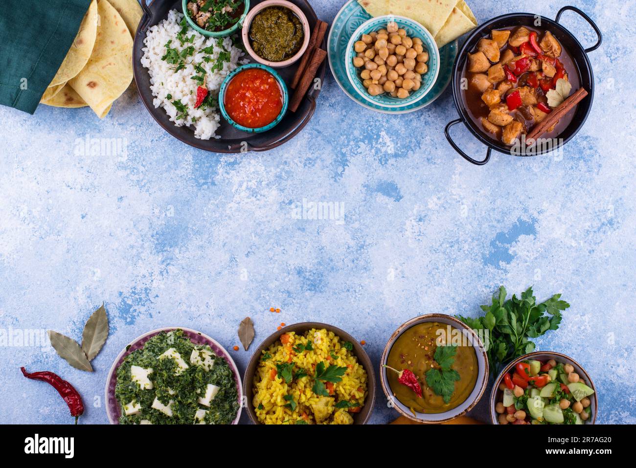 Assorted of traditional Indian food Stock Photo - Alamy