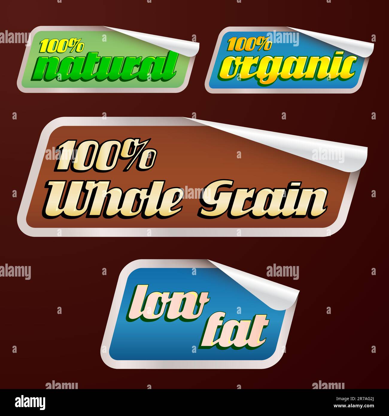 vector set of healthy food stickers Stock Vector Image & Art - Alamy