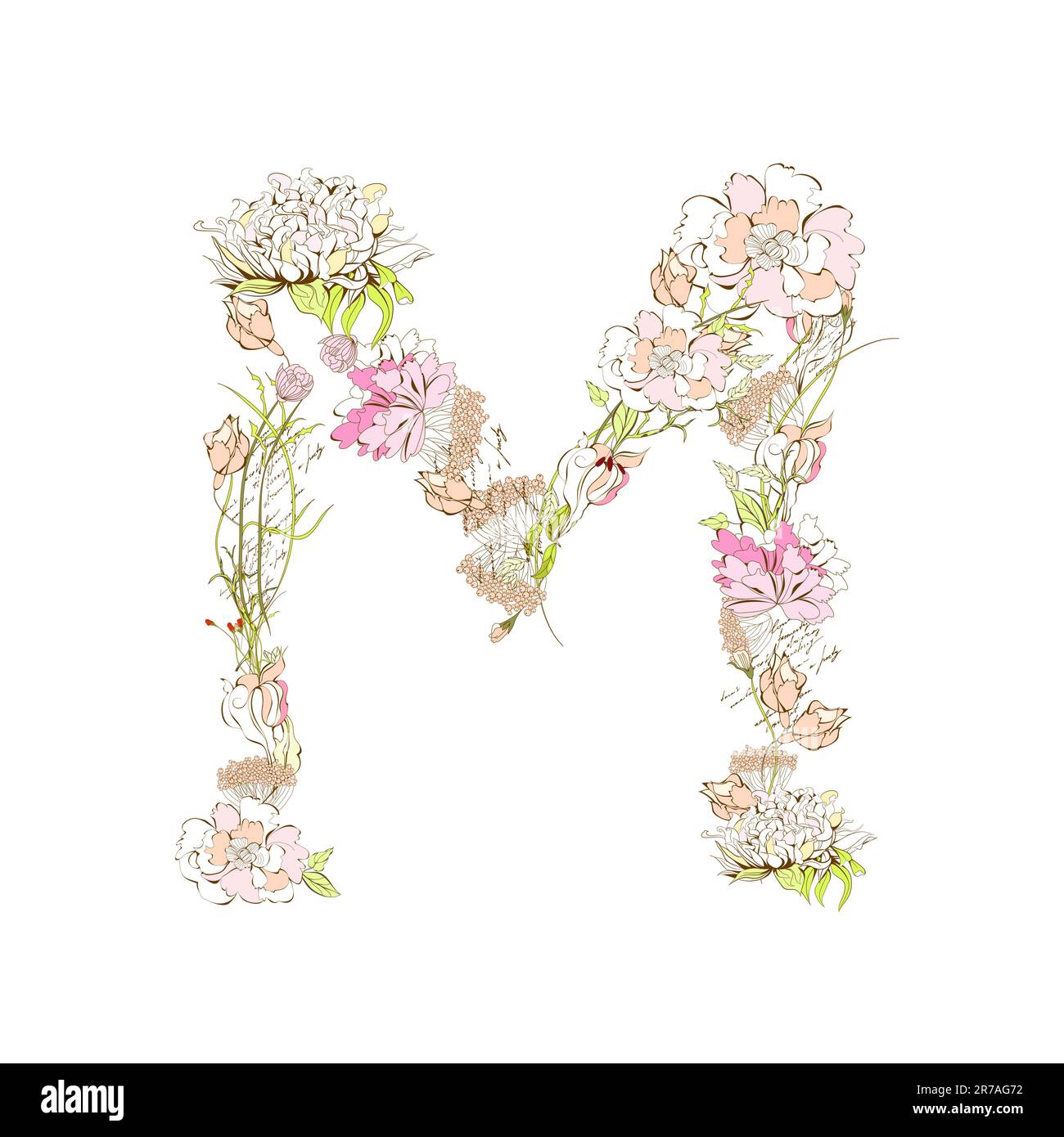 Spring floral font, Letter M Stock Vector Image & Art - Alamy