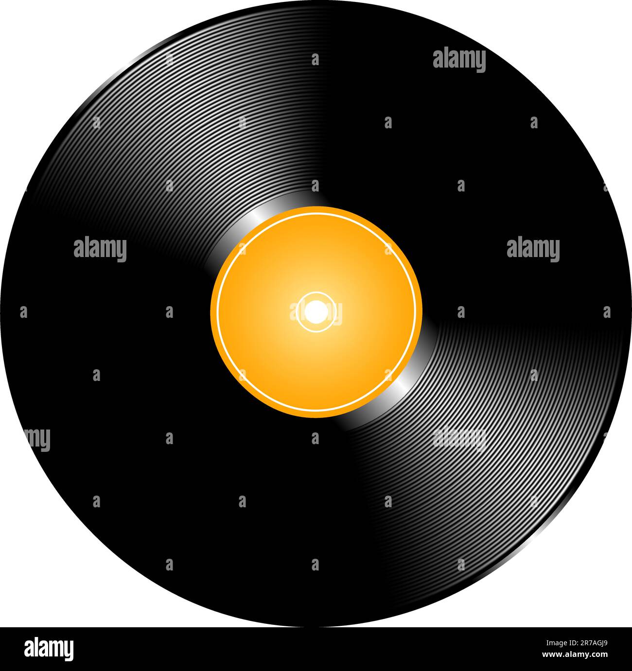 Editable vector illustration of a vinyl record made using gradient ...