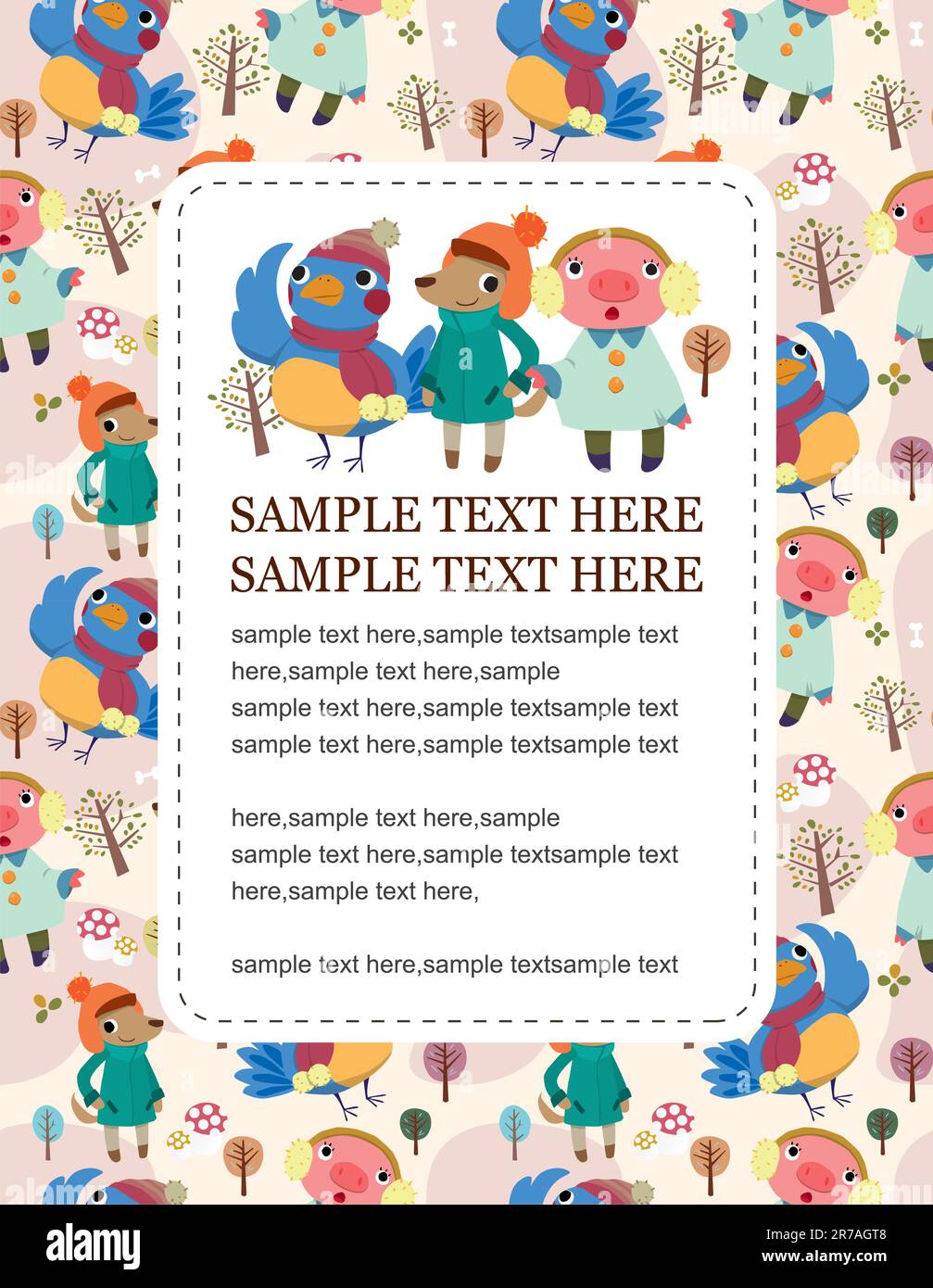 cartoon animal card Stock Vector Image & Art - Alamy