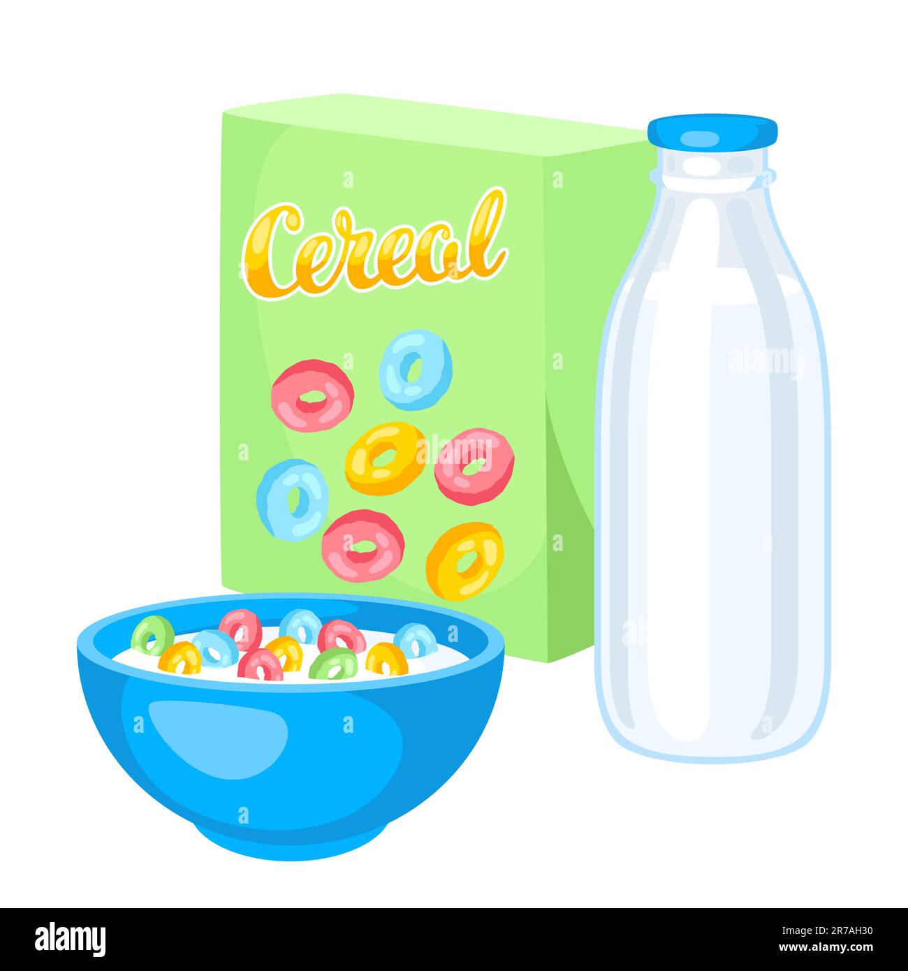 Breakfast cereal illustration. Image of healthy food Stock Vector Image ...
