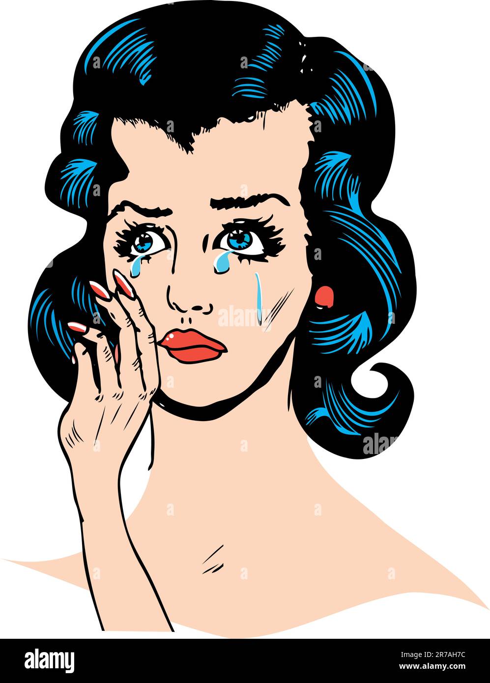 Pop Art Illustration Of A Sad Woman Stock Vector Image And Art Alamy