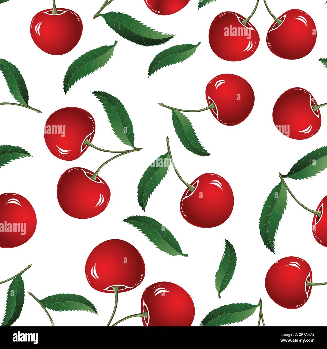 Seamless red cherry background. Vector illustration. Element for design ...