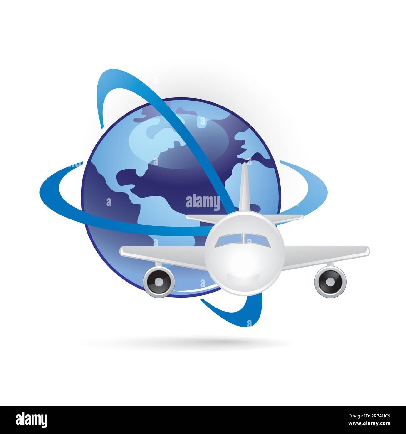 world and plane icon Stock Vector Image & Art - Alamy