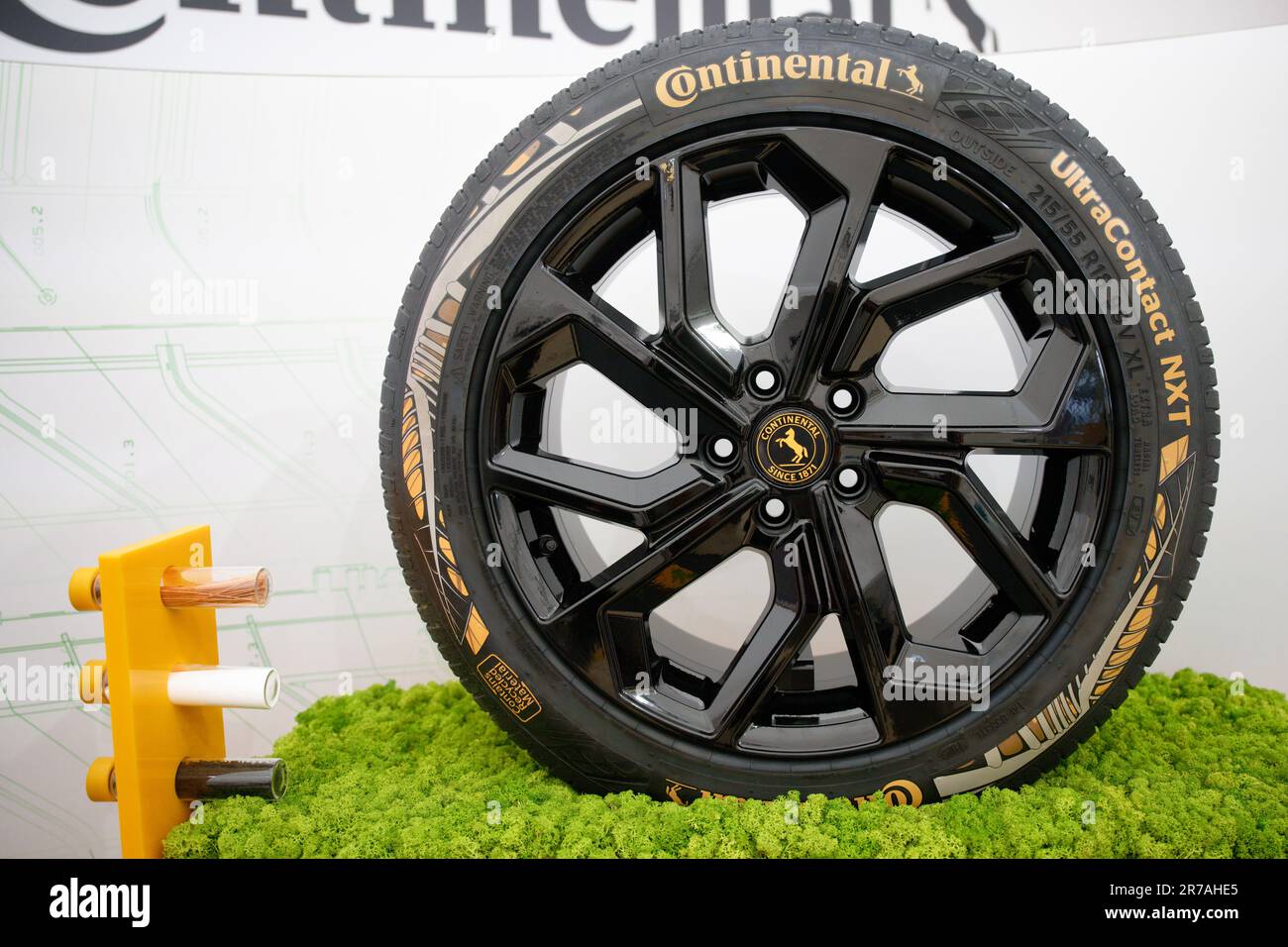 14 June 2023, Hesse, Frankfurt/M.: The new "UltraContact NXT" tire will ...